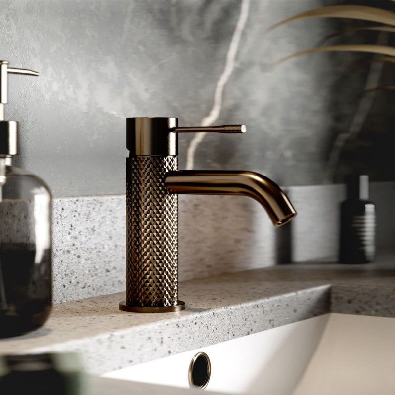 Chelsea Textured Basin Tap - Satin Bronze – Interiors Home Stores